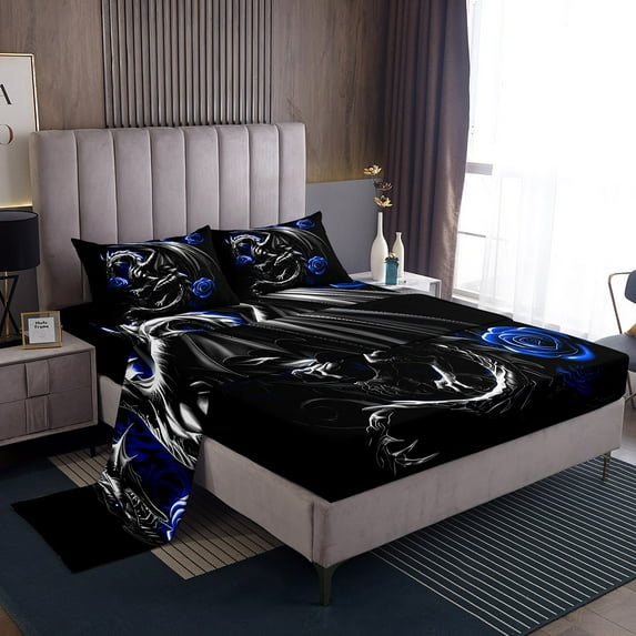 Castle Fairy Teenagers Gothic Dragon Full Size Sheets,Abstract Blue ...