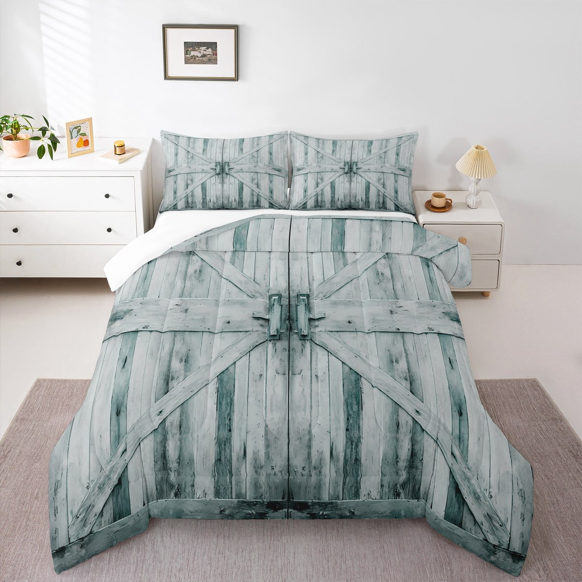 Castle Fairy Teenagers Old Barn Door 3 Pieces Queen Comforter Set ...