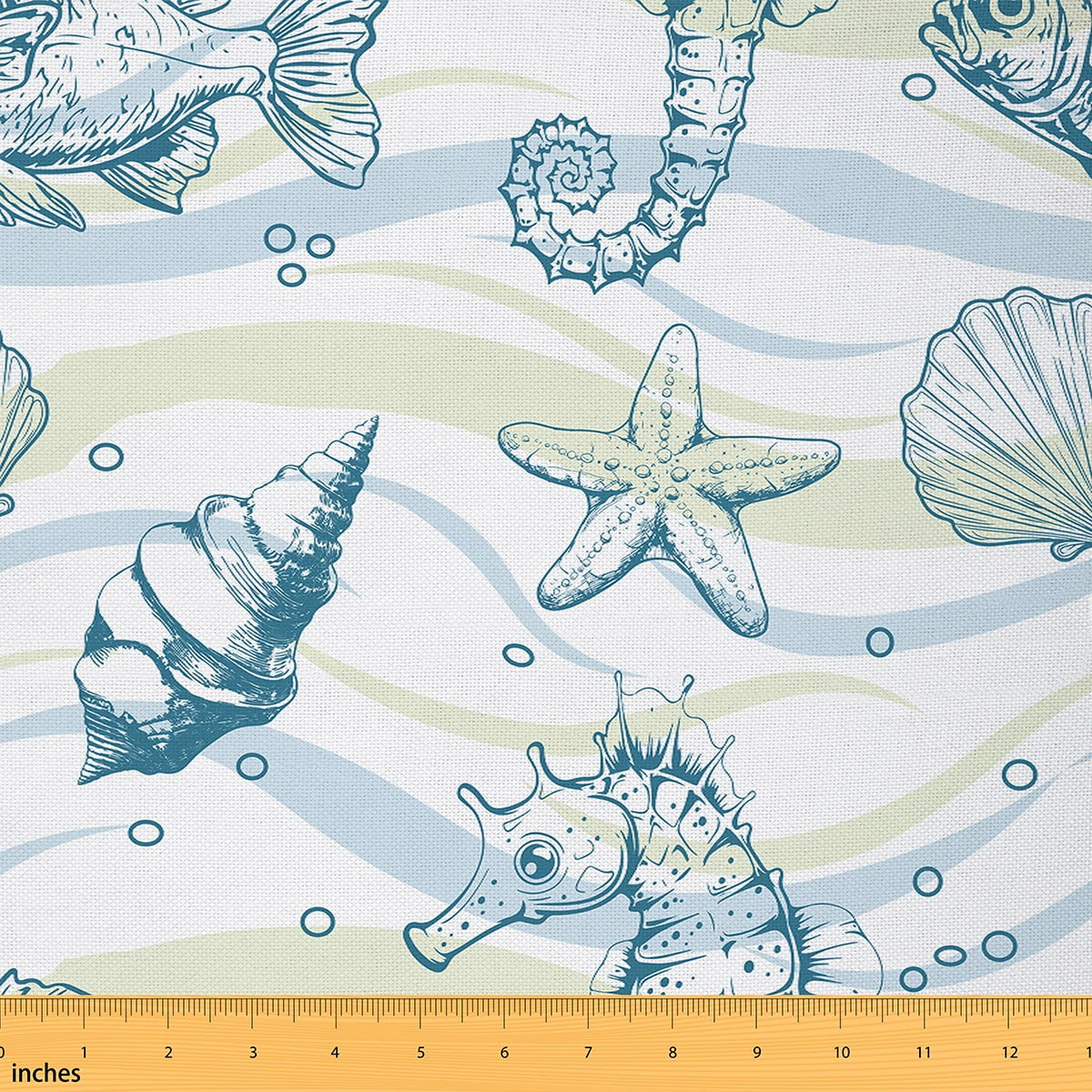 Castle Fairy Teenagers Seahorse Seashell Fabric by the Yard 3 Yards ...