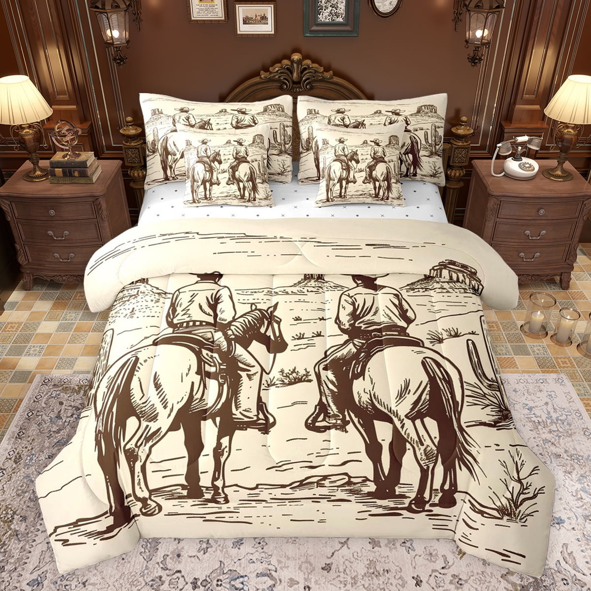Castle Fairy Teenagers Western Cowboy Bedding Comforter Set 7-Piece ...