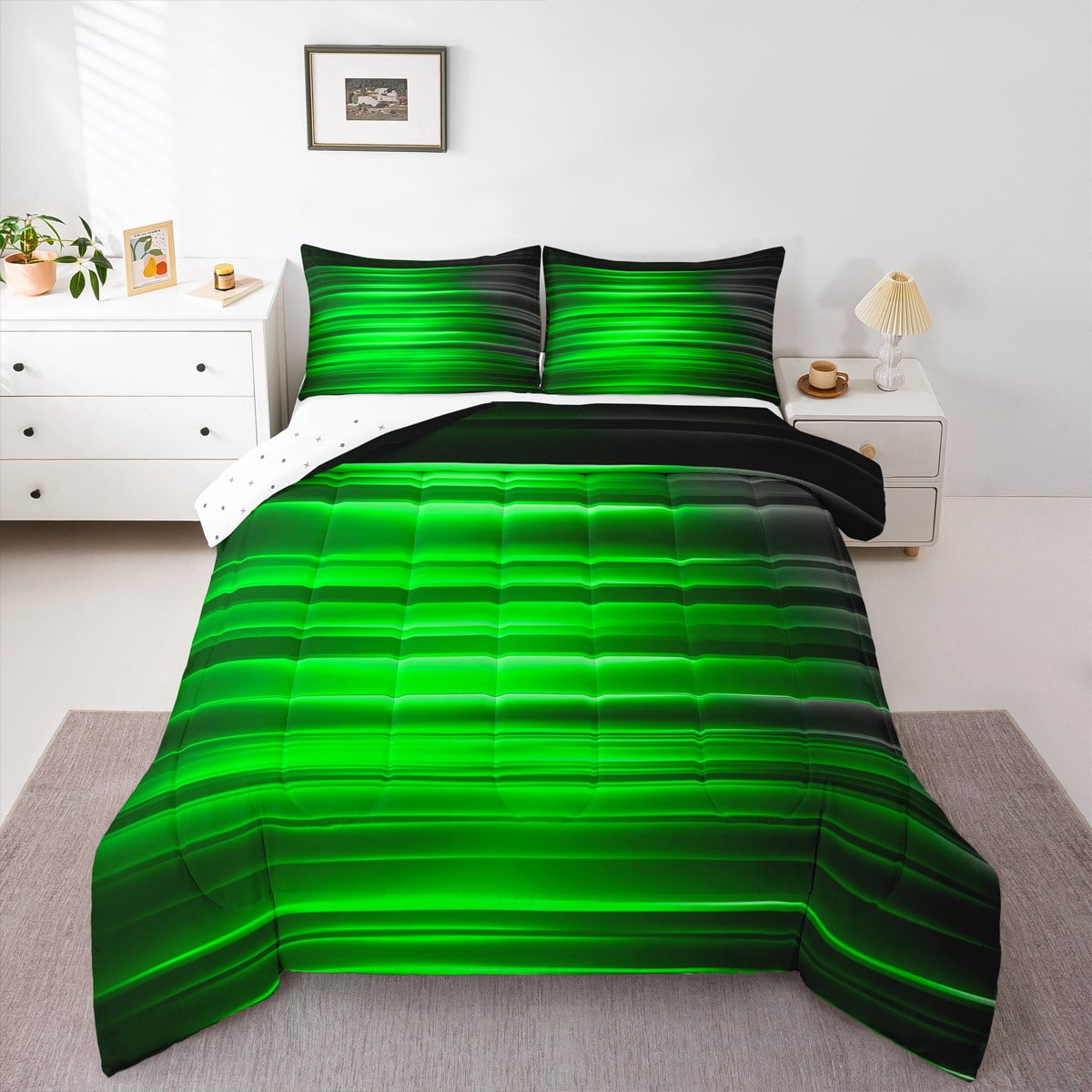 Castle Fairy Teens Abstract Stripes 3-Piece Full Size Comforter Sets ...