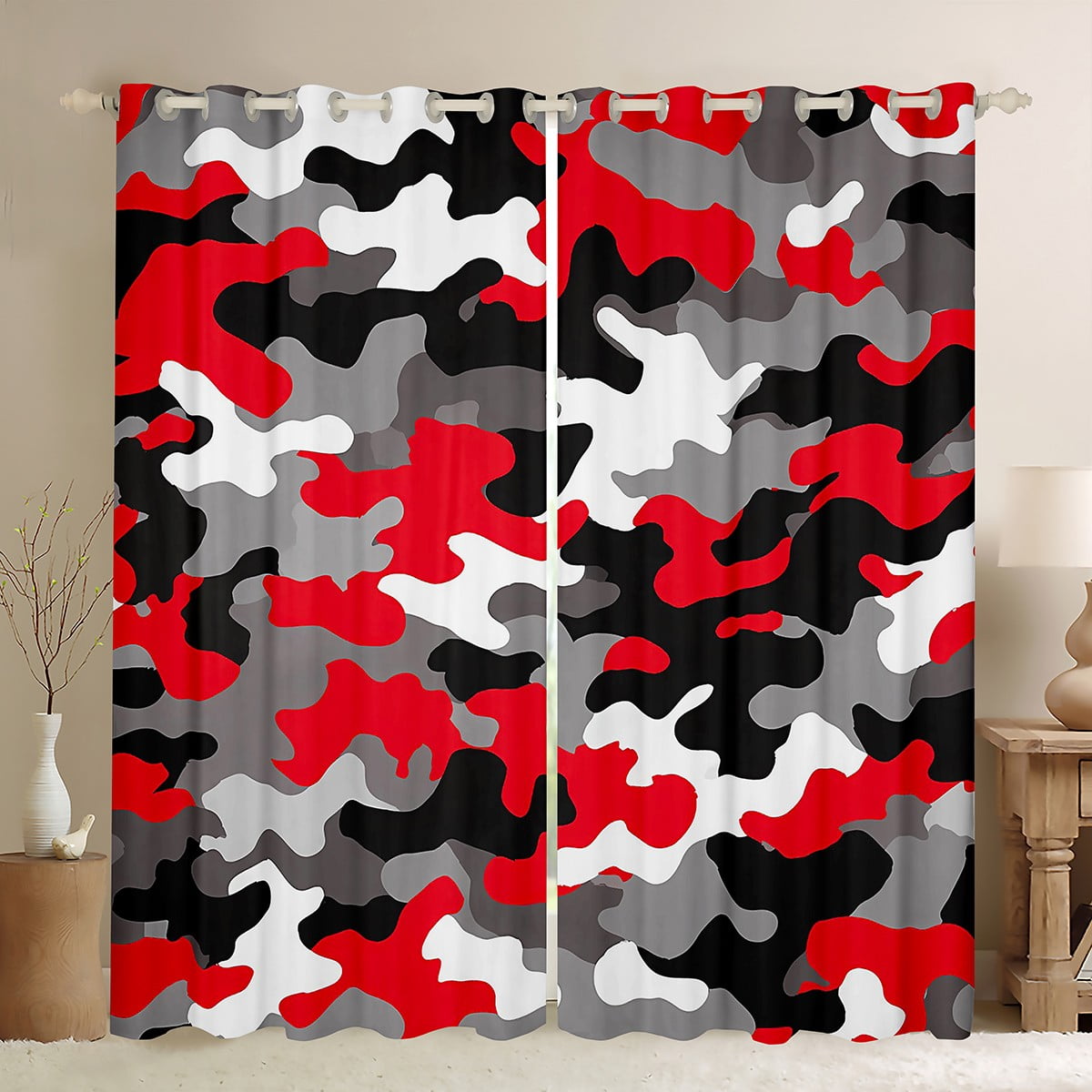Castle Fairy Teens Adults Abstract Camouflage Black Out Curtains,Black ...