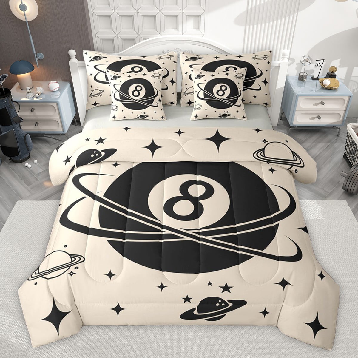 Castle Fairy Teens Adults Galaxy Planet Bedding Comforter Set 7 Pieces ...