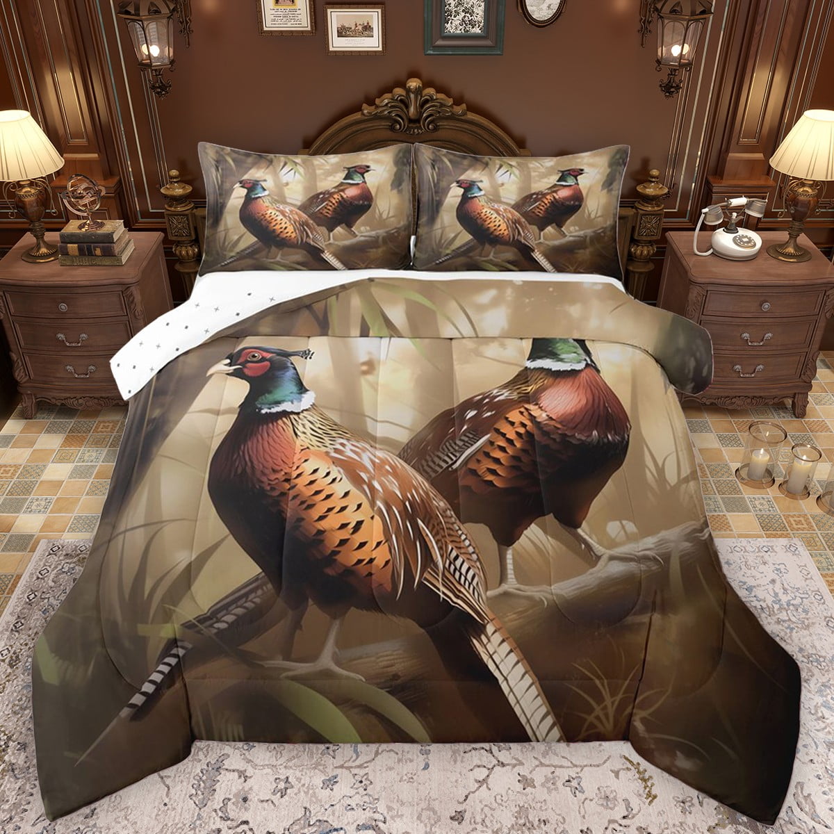 Castle Fairy Teens Animal Pheasant Bedding Comforter Set 2pcs,Tree ...