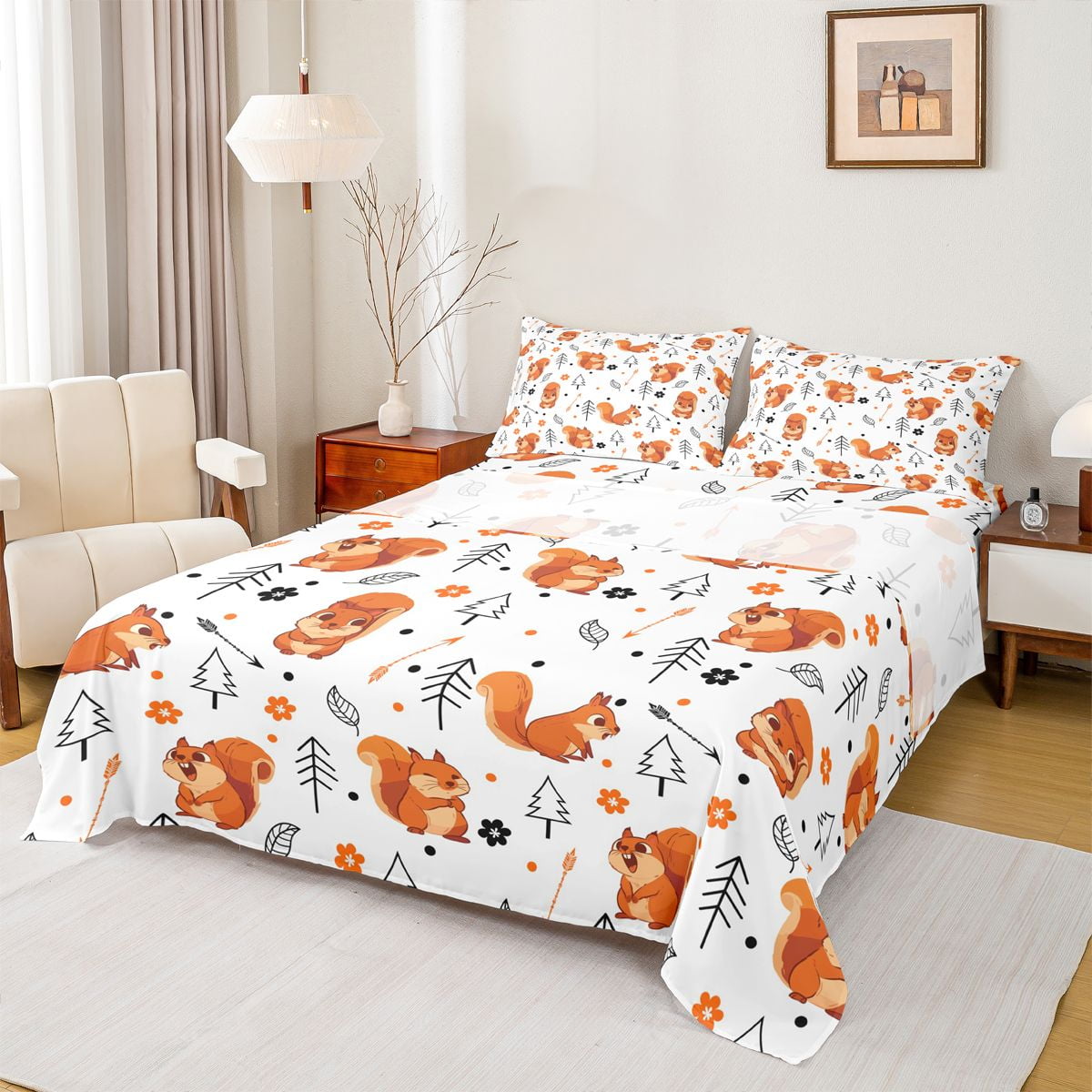Castle Fairy Teens Animal Squirrel Twin Sheet Sets,Cartoon Woodland ...