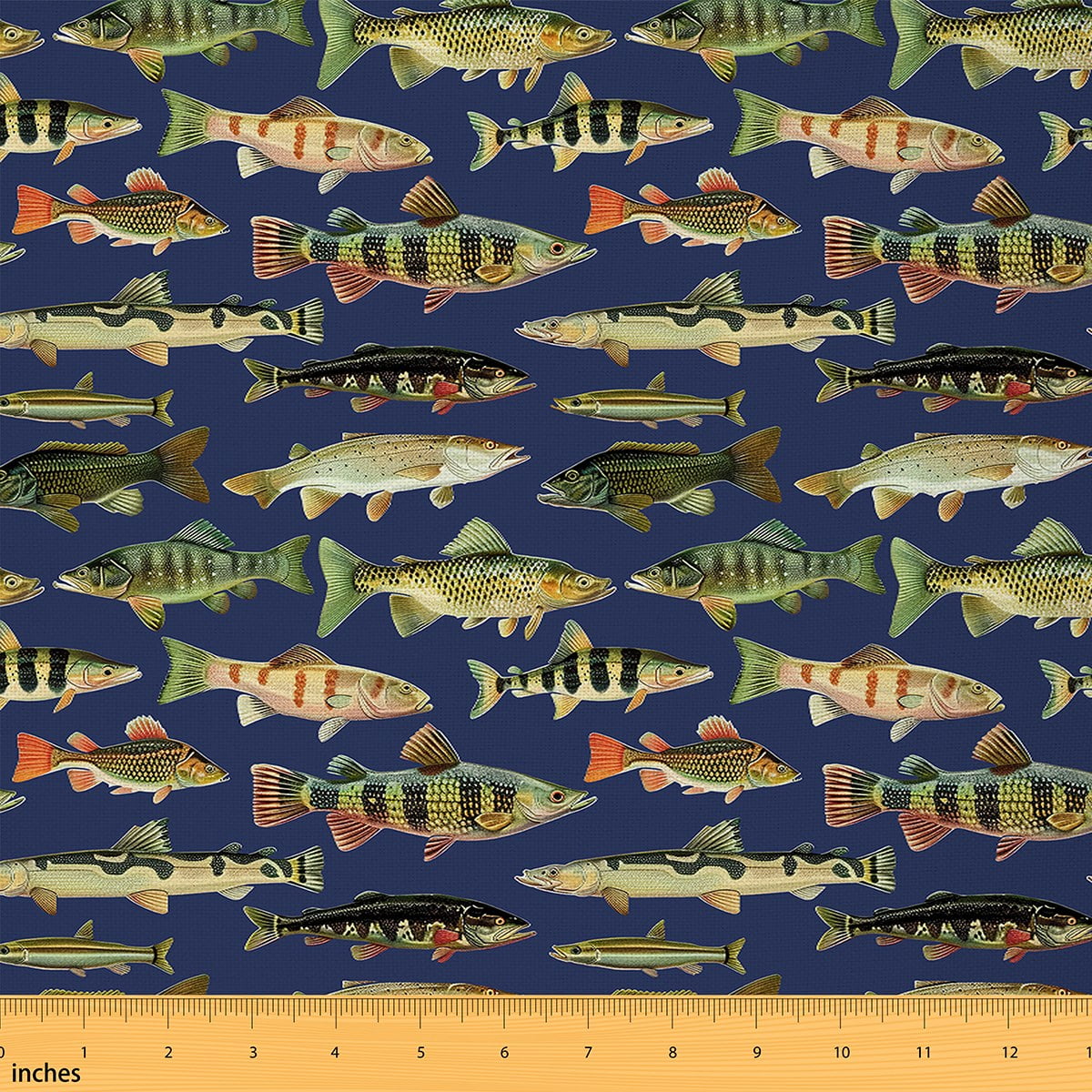 Castle Fairy Teens Big Bass Fish Fabric by the Yard 2 Yards for ...