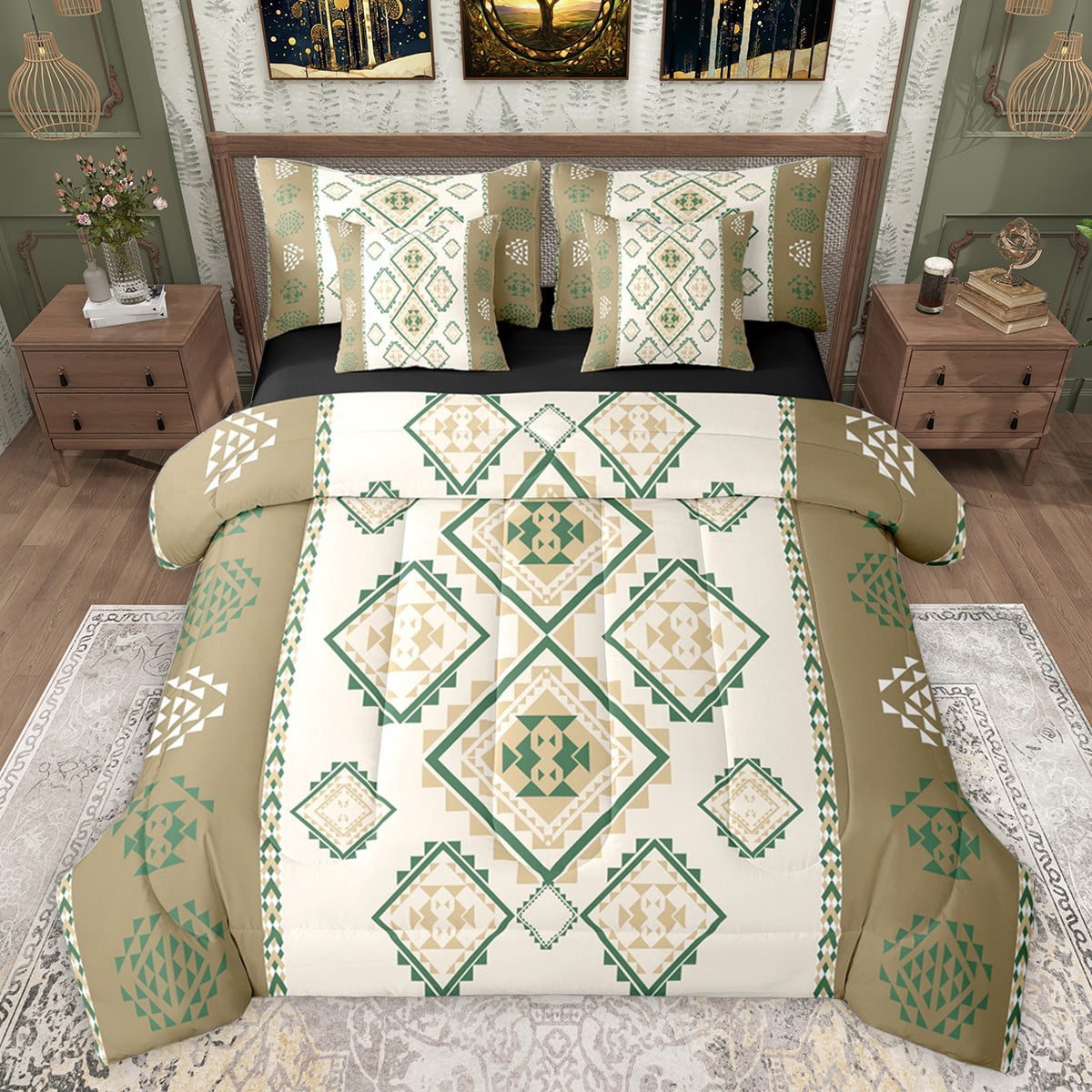 Castle Fairy Teens Bohemian Aztec Bedding Comforter Set 7pcs,Exotic ...