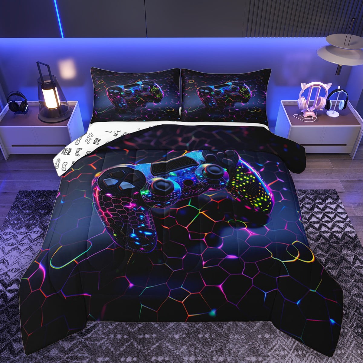 Castle Fairy Teens Boys Abstract Hexagon Gamepads 3 Pieces Queen ...