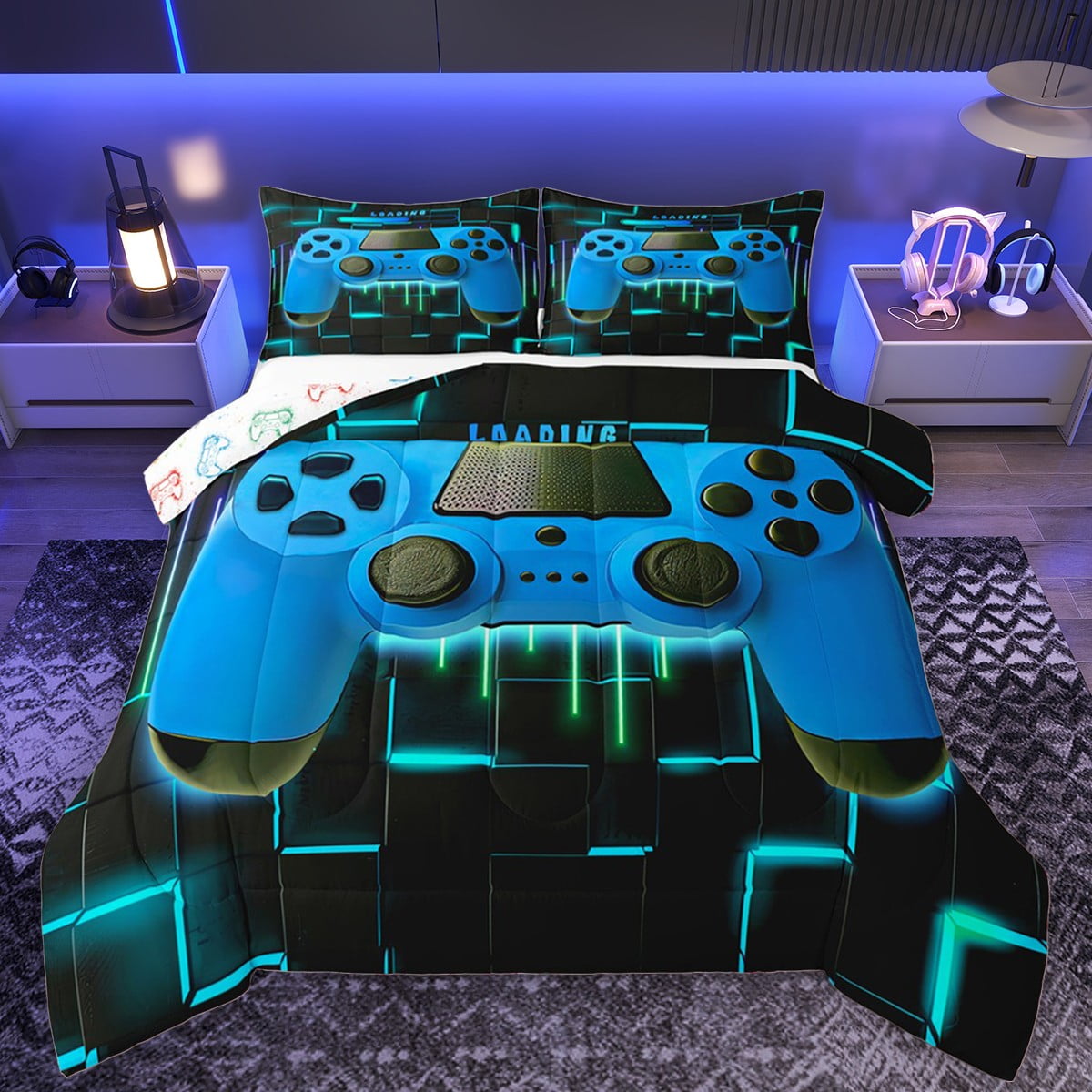 Castle Fairy Teens Boys Girls Video Game 3 Pieces Queen Comforter Set ...