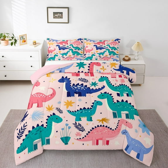 Castle Fairy Teens Cartoon Dinosaur Full Size Comforter Sets,Cute Tree ...