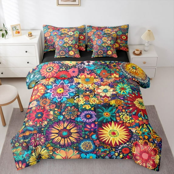 Castle Fairy Teens Colorful Flowers Bedding Comforter Set,Exotic Style ...
