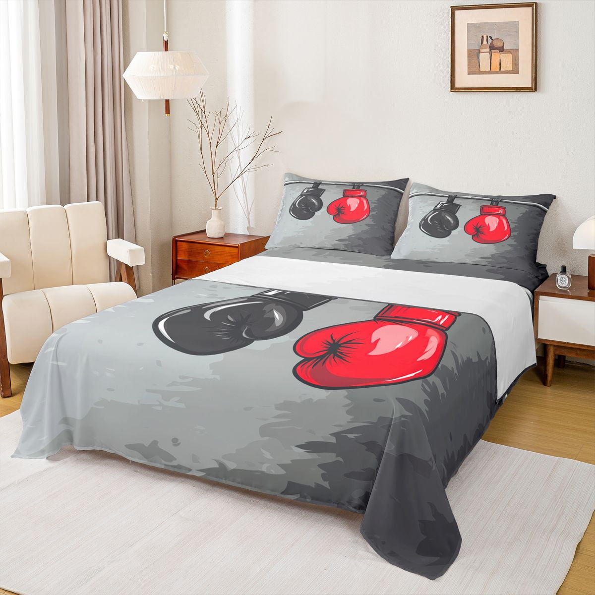 Castle Fairy Teens Female Men Boxing Game Full Size Sheets,Abstract ...