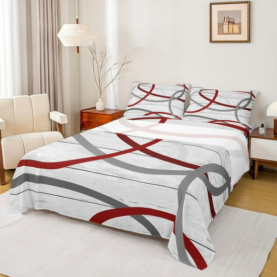 Castle Fairy Teens Female Men Stripes Bed Sheets,Swirl Lines King ...
