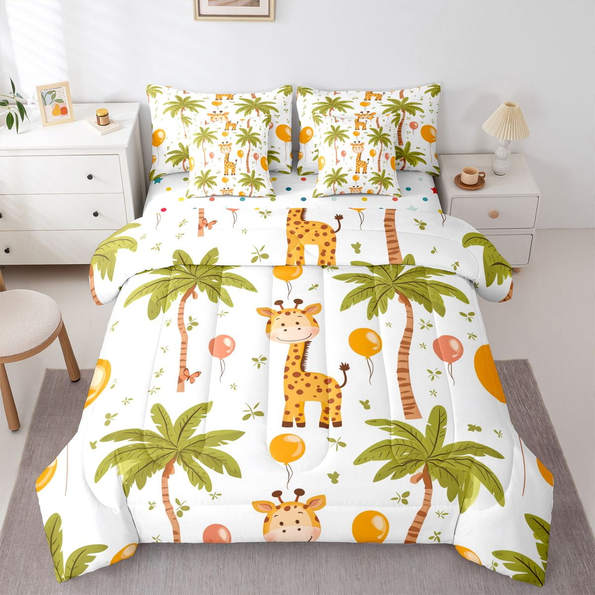 Castle Fairy Teens Kawaii Giraffe Twin Bedding Sets,Cartoon Animal ...