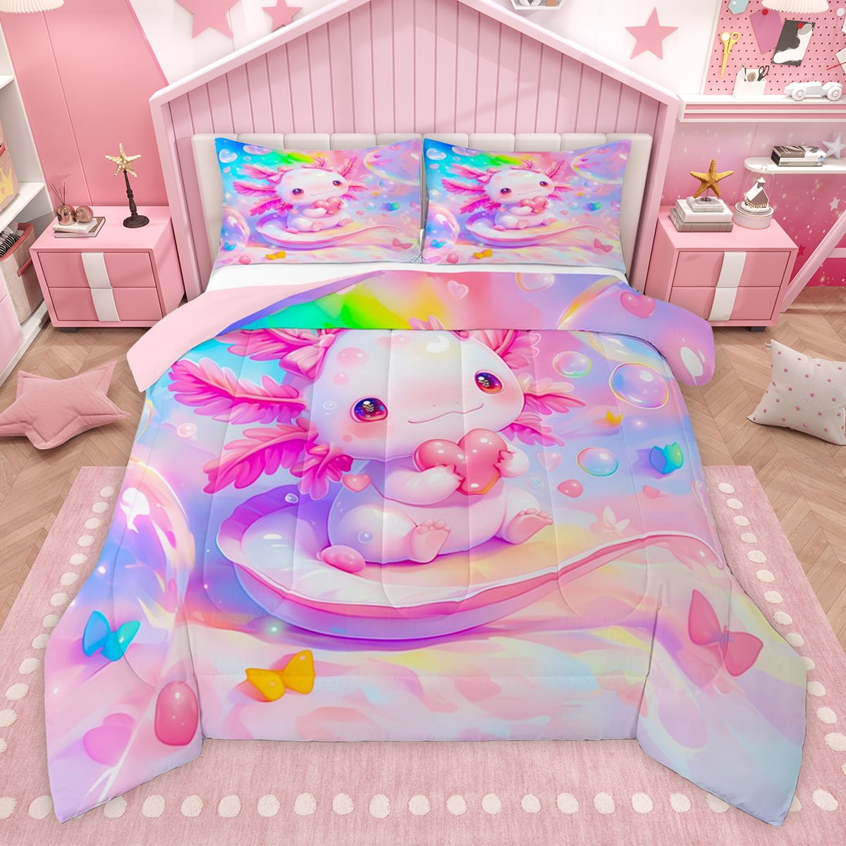 Castle Fairy Teens Kawaii Salamander Twin Comforter Sets,Dreamy Love ...