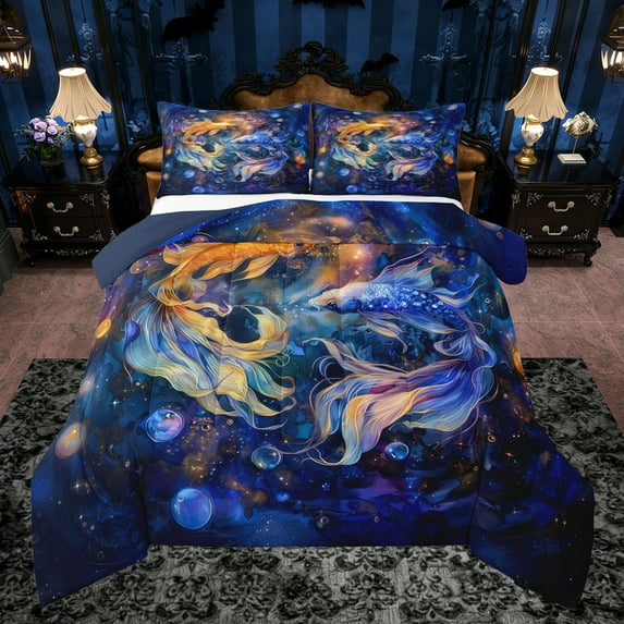 Castle Fairy Teens Koi Fish Full Size Comforter Sets,Abstract Galaxy ...