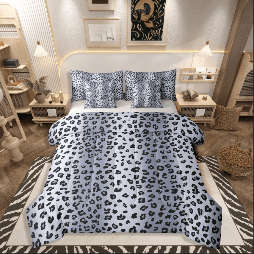 Castle Fairy Teens Leopard Print 7pcs Bedding Comforter Set,Abstract ...