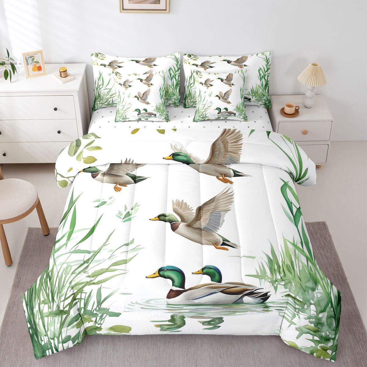 Castle Fairy Teens Mallard Duck Bedding Comforter Set,River House King ...