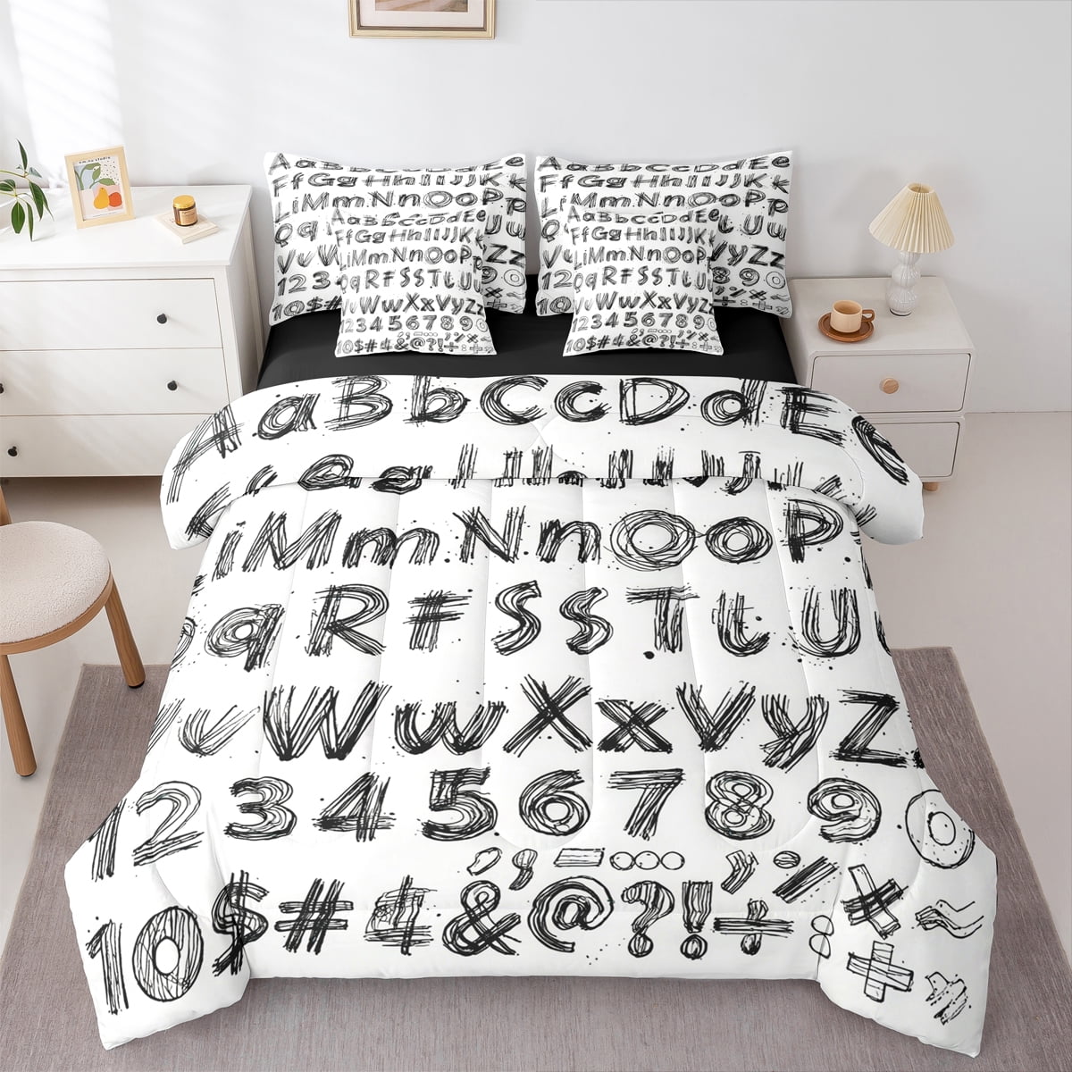Castle Fairy Teens Monogrammed Letter Initial 7 Pieces Bedding ...