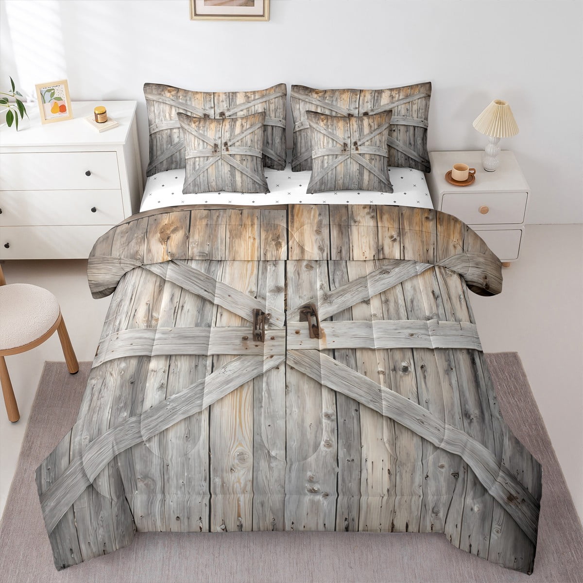 Castle Fairy Teens Old Barn Door 7-Piece Twin Bedding Sets,Rustic ...