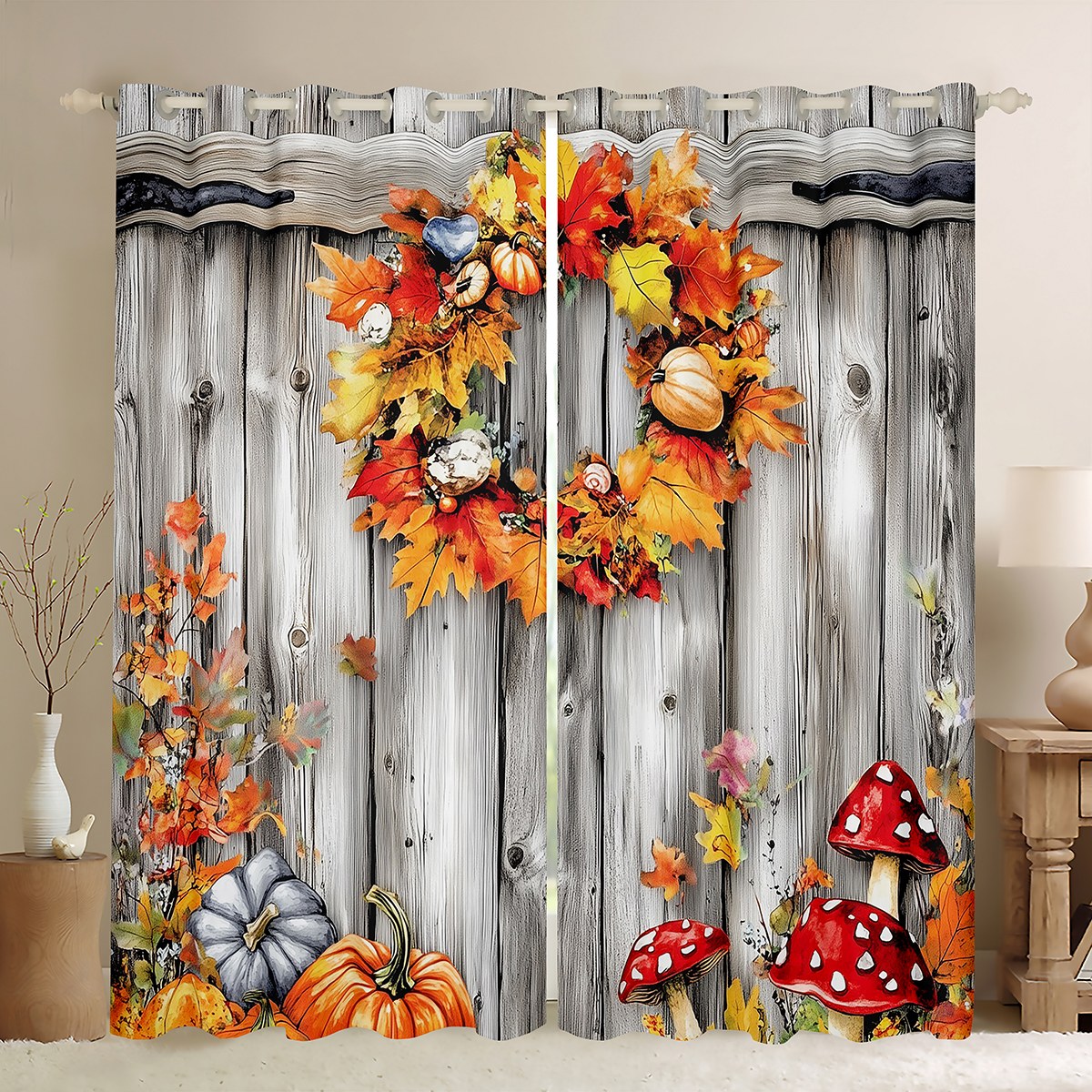 Castle Fairy Teens Pumpkin Harvest Black Out Curtains,Autumn Fall ...