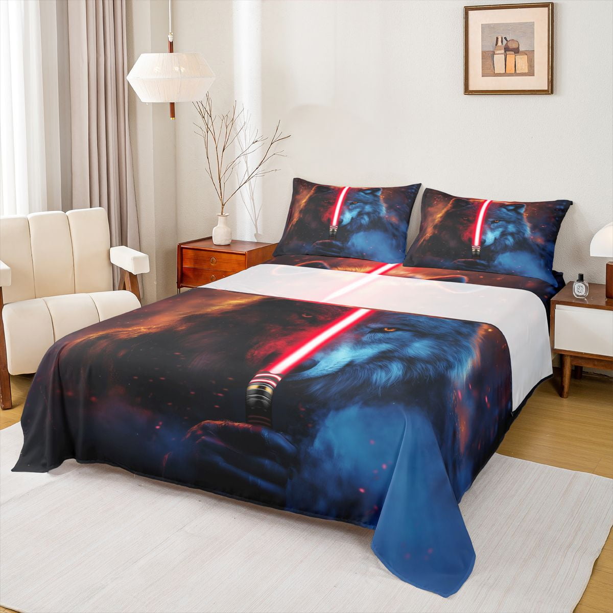 Castle Fairy Teens Red Lightsaber Twin Sheet Sets 3pcs,Abstract ...