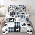 Castle Fairy Teens Safari Deer Bear Bedding Comforter Set,Plaid Queen ...