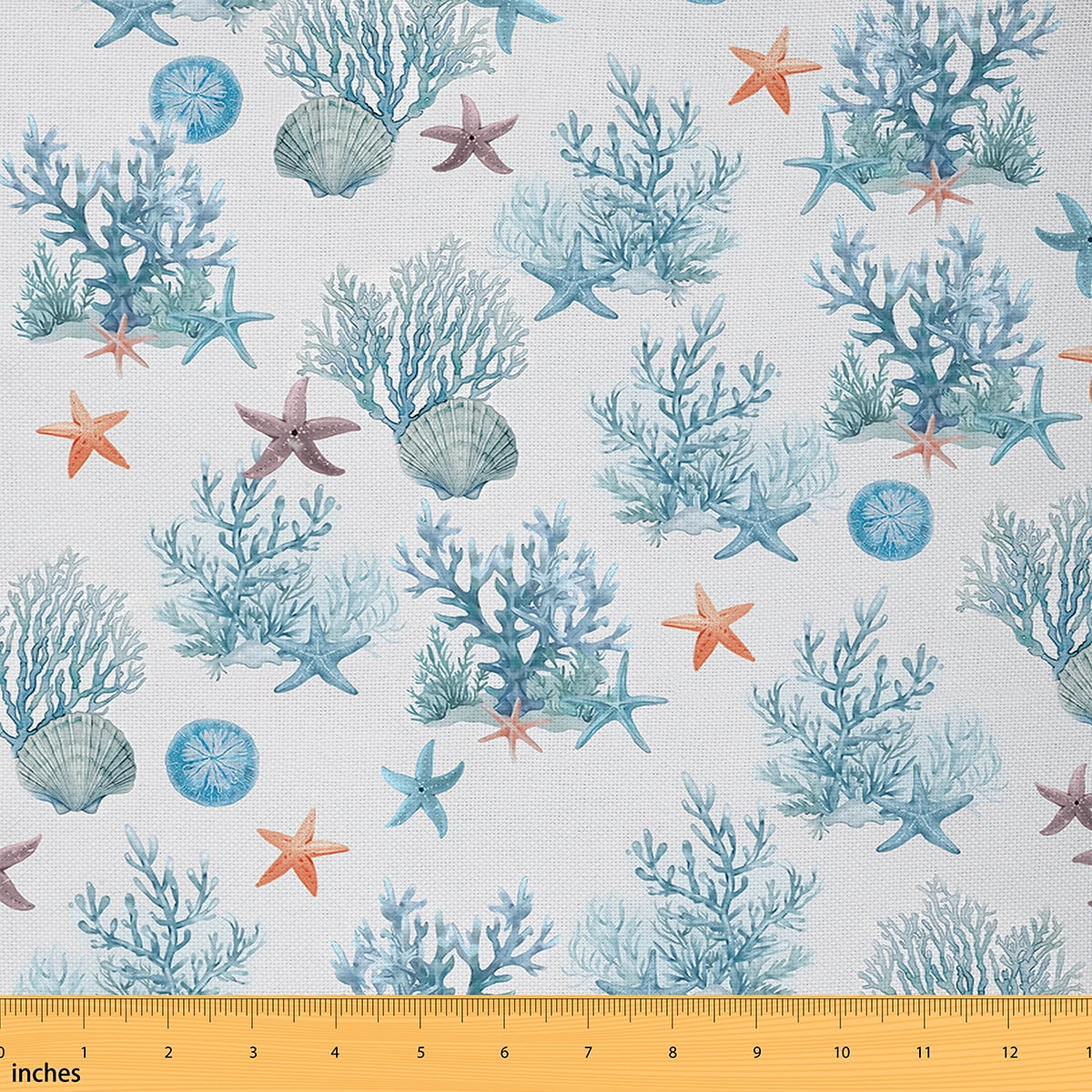Castle Fairy Teens Seashell Starfish Fabric by the Yard 3 Yards,Ocean ...