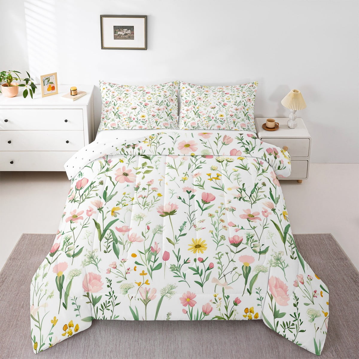 Castle Fairy Teens Spring Garden Queen Comforter Set,Chic Flowers ...