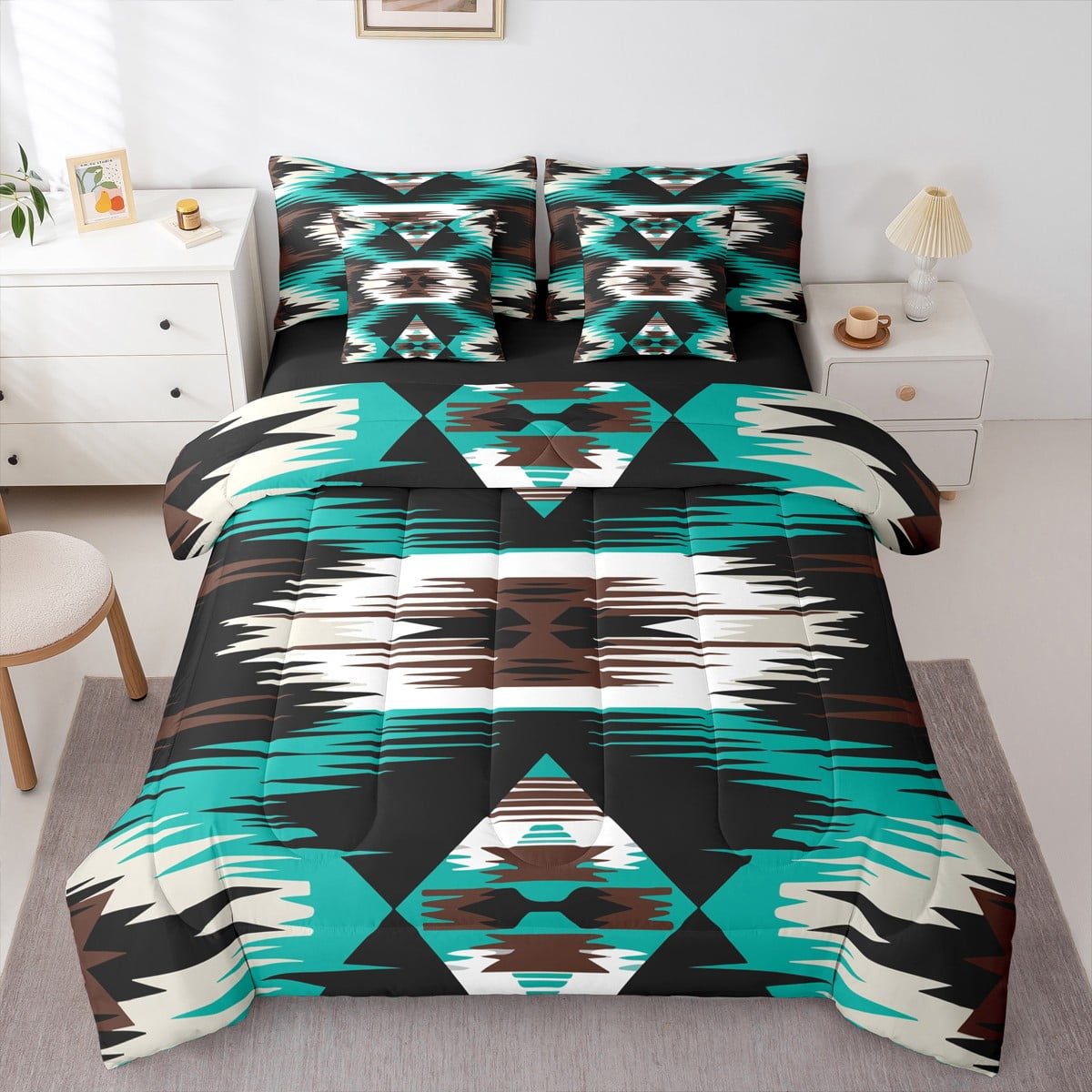Castle Fairy Teens Tribal Aztec Bedding Comforter Set,Bohemian Theme ...