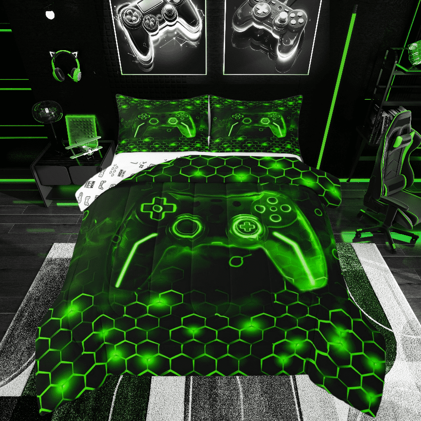 Castle Fairy Teens Video Game 3-Piece Full Size Comforter Sets,Abstract ...