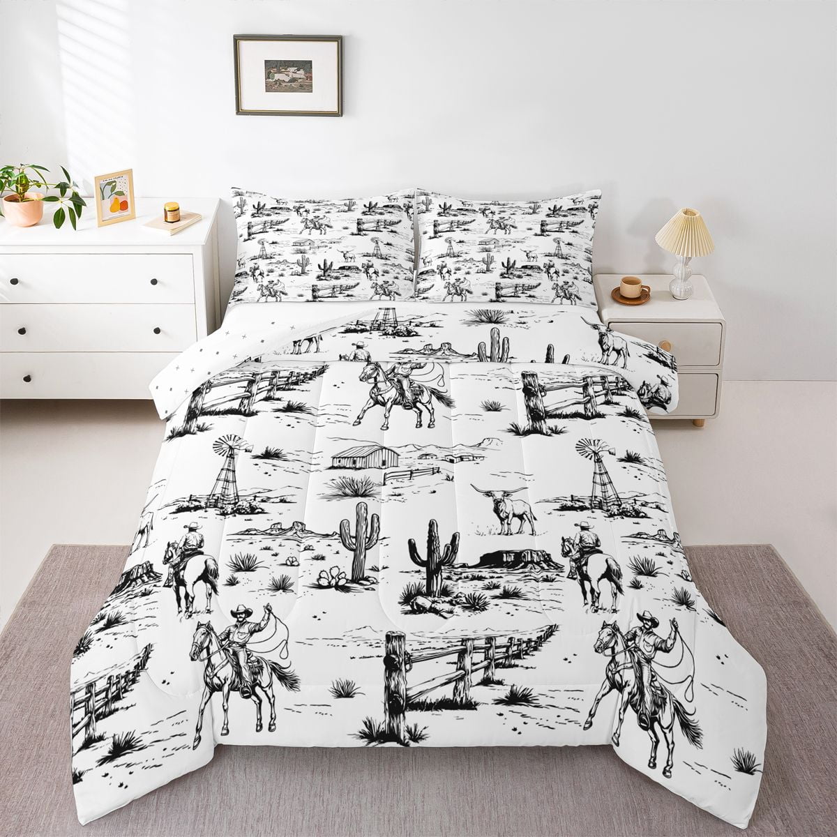 Castle Fairy Teens Vintage Cowboys Full Size Comforter Sets,Western ...