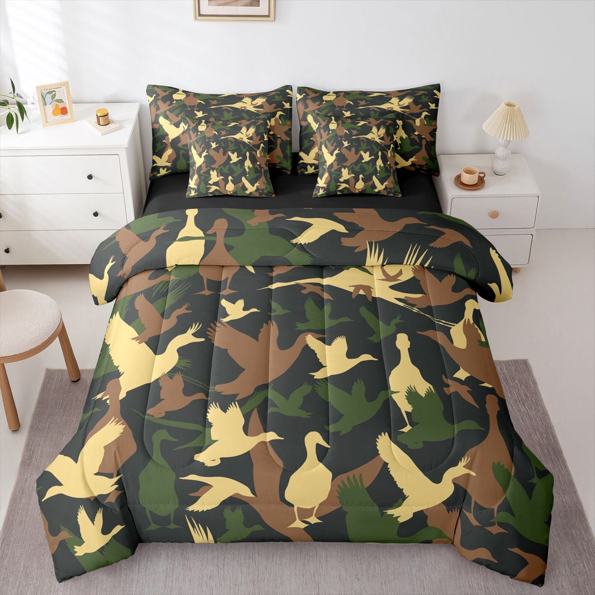 Castle Fairy Teens Wildlife Mallard Duck Bedding Comforter Set,Vintage ...