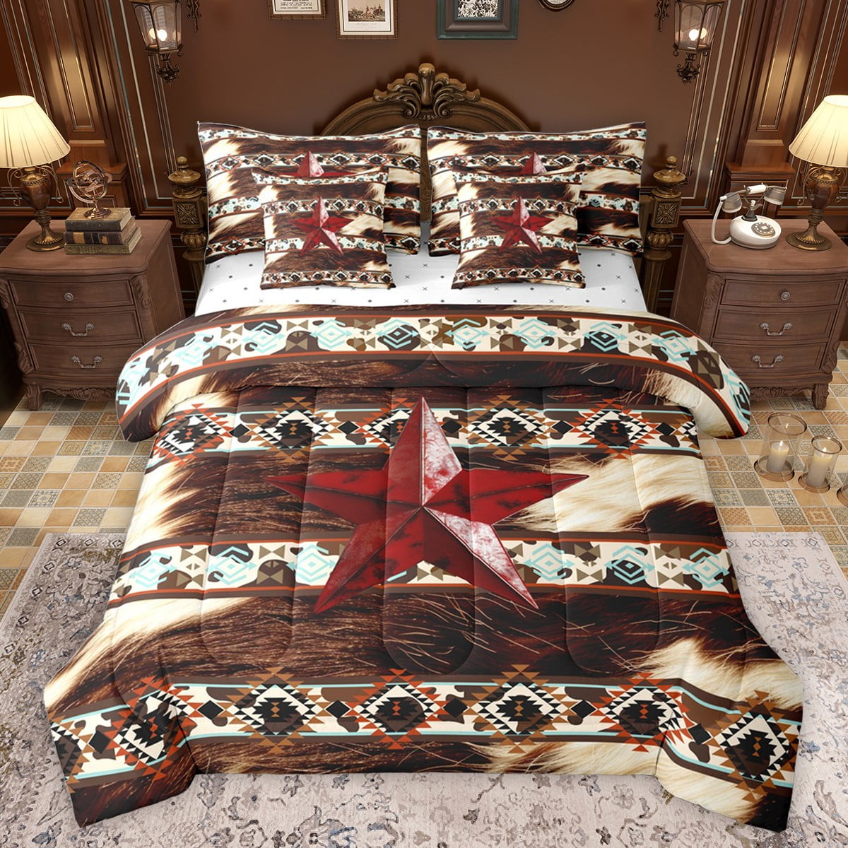 Castle Fairy Texas Stars Bedding Comforter Set 7 Pieces for Teens Boys ...