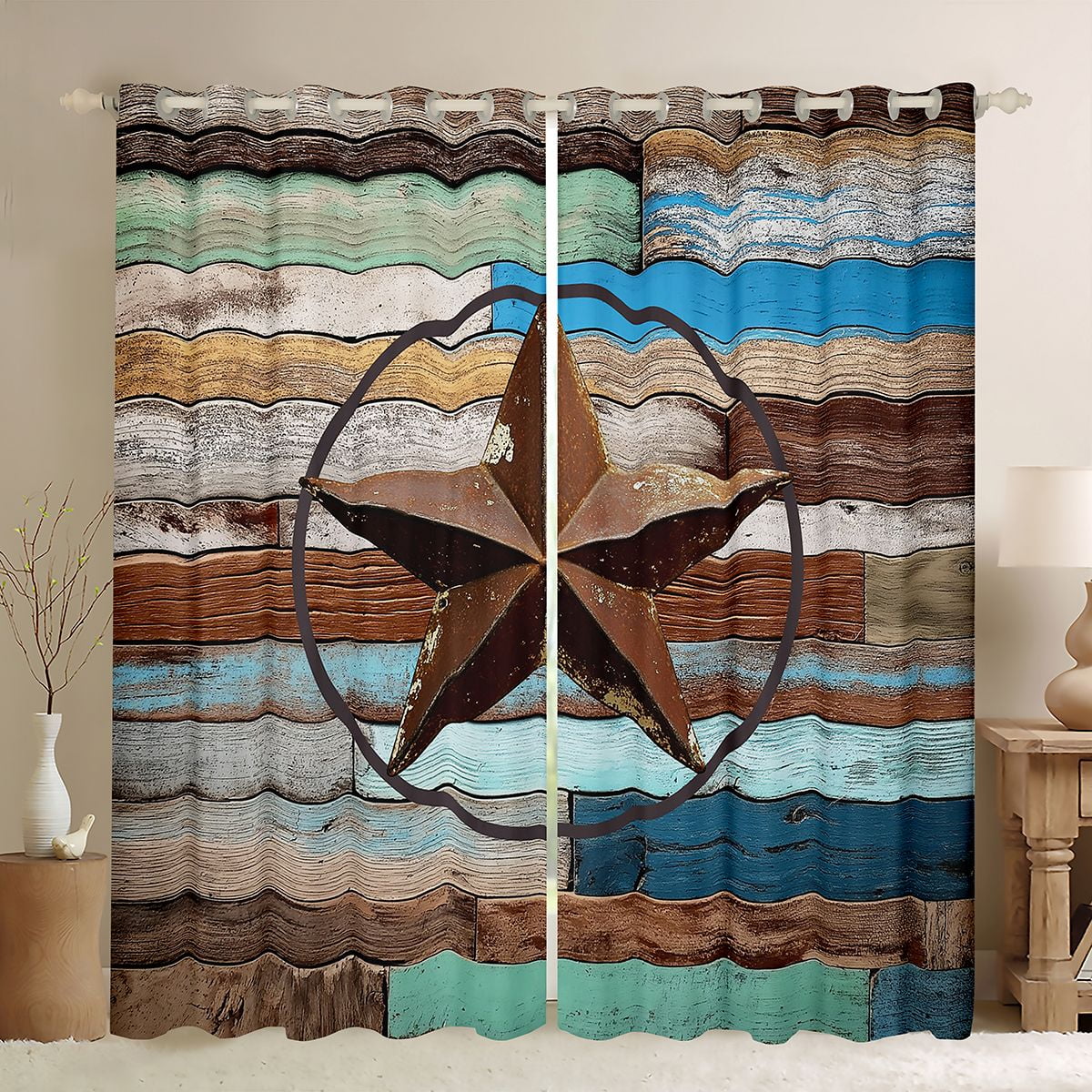 Castle Fairy Texas Stars Blackout Curtains Set of 2 (52x84 Each ...