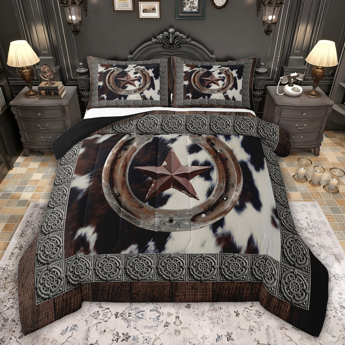 Castle Fairy Texas Stars Full Size Comforter Sets,Vintage Western ...