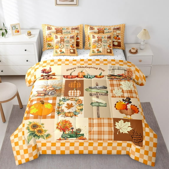 Castle Fairy Thanksgiving Day Turkey 7-Piece Bedding Comforter Set for ...