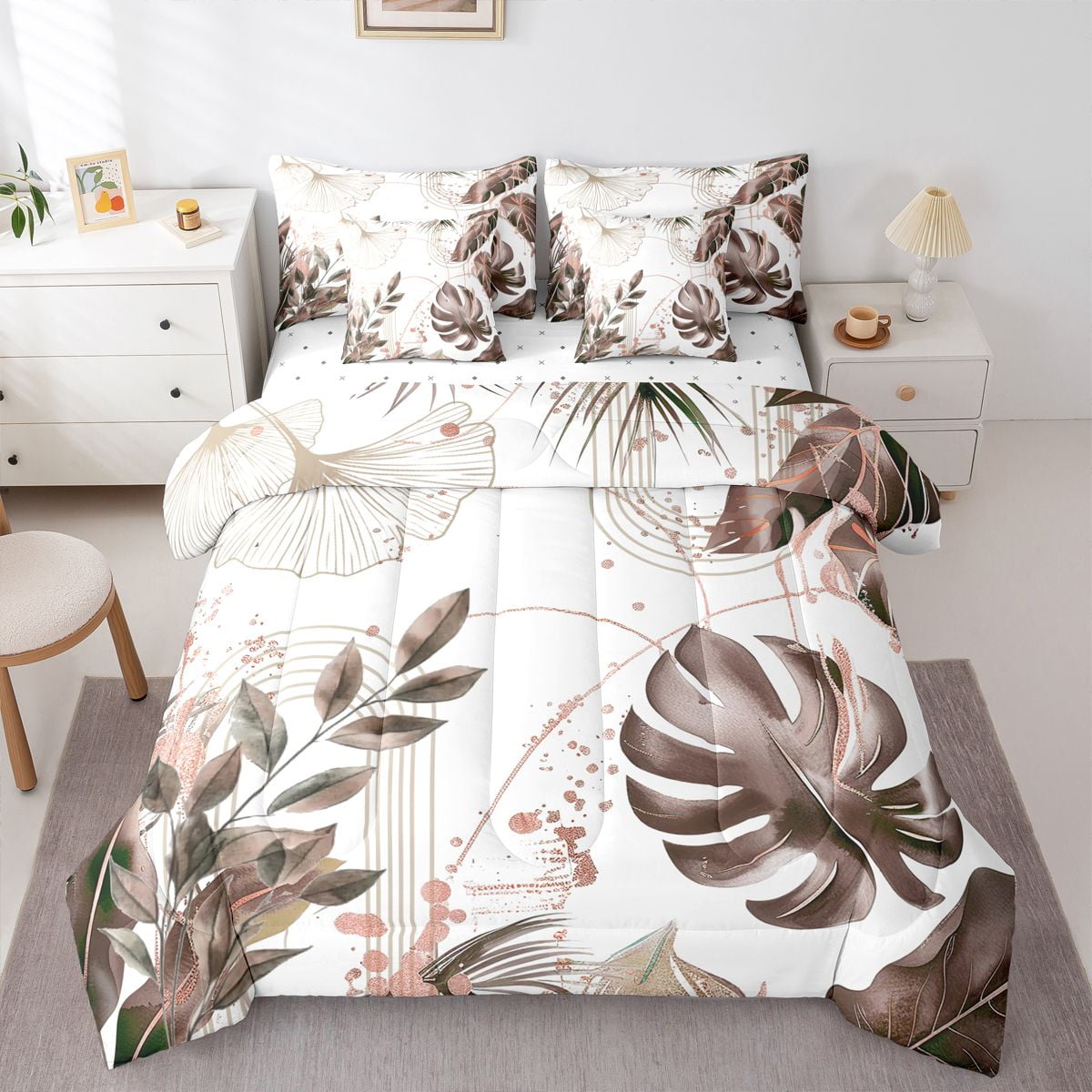 Castle Fairy Tree Leaves Bedding Comforter Set 7pcs for Teens Adults ...