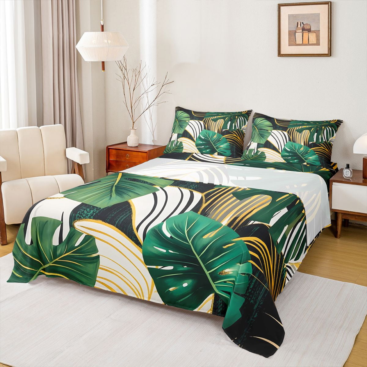 Castle Fairy Tree Leaves Full Size Sheets for Boys Girls,Abstract ...