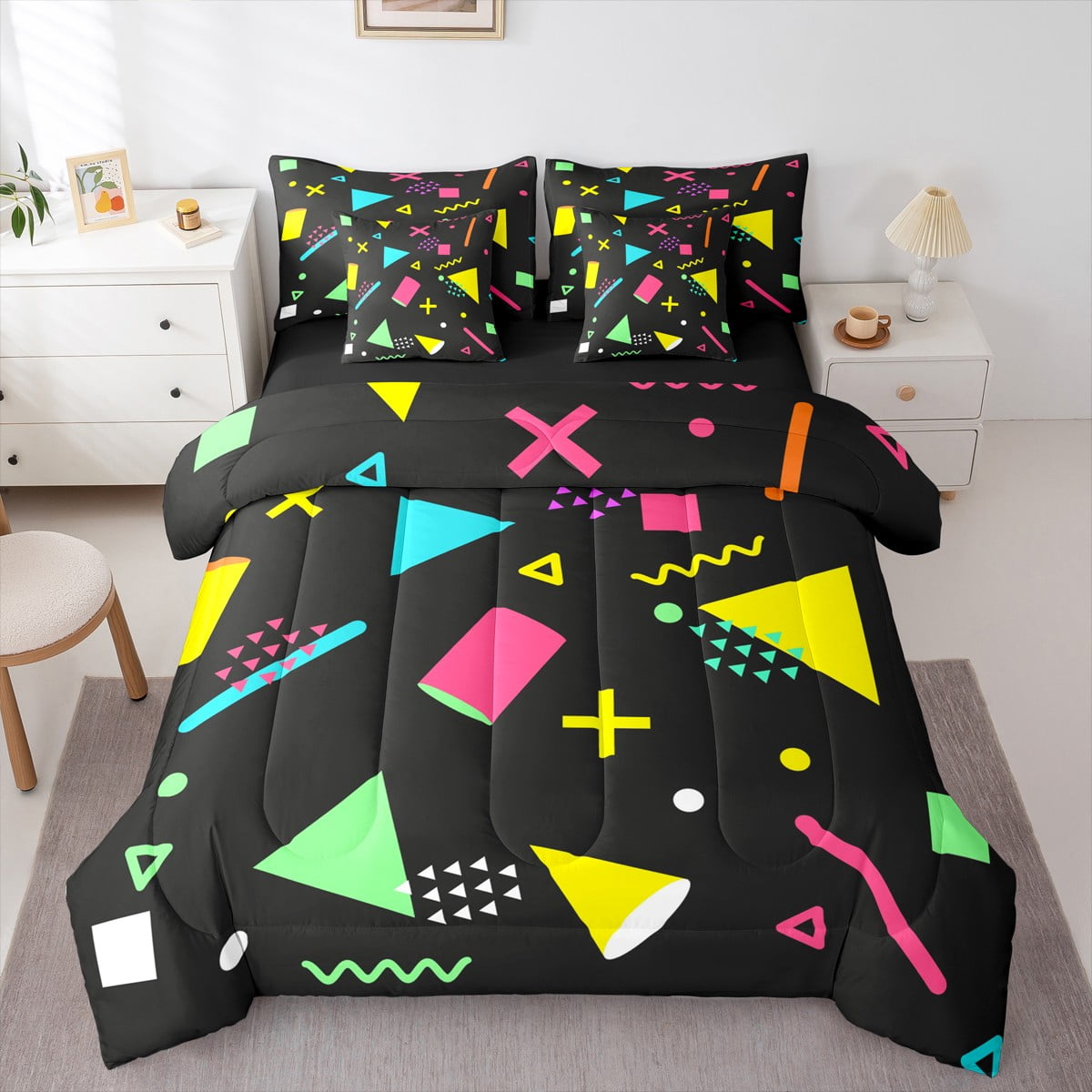 Castle Fairy Triangle Cone Stripe 7 Pieces Bedding Comforter Set for ...