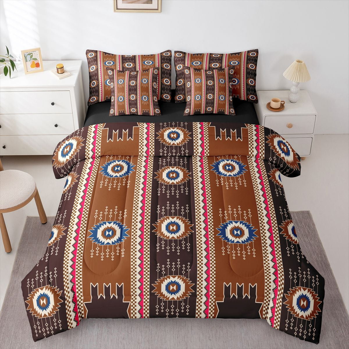 Castle Fairy Tribal Aztec Bedding Comforter Set,Bohemian Queen Bedding ...