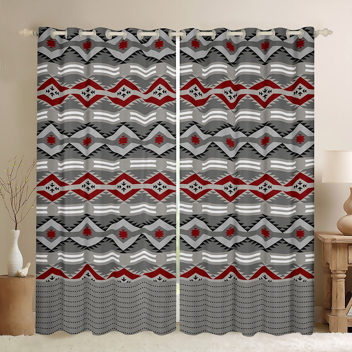 Castle Fairy Tribal Aztec Blackout Curtains Set of 2 (52x84 Each ...