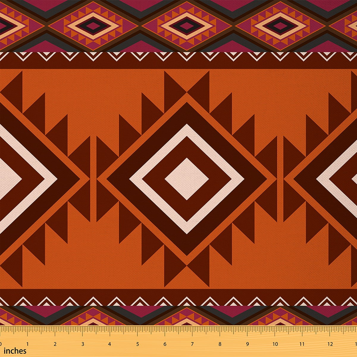Castle Fairy Tribal Aztec Fabric by the Yard 10 Yard,Black Orange Room ...