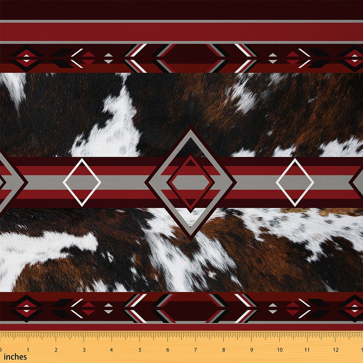 Castle Fairy Tribal Aztec Fabric by the Yard 3 Yard,Cow Print Fabric ...
