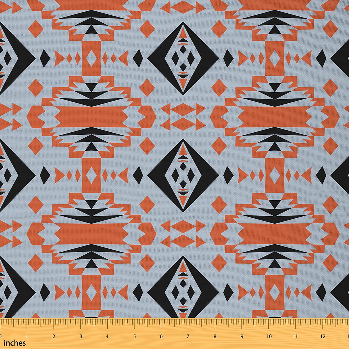 Castle Fairy Tribal Aztec Fabric by the Yard 3 Yard,Grey Orange Fabric ...