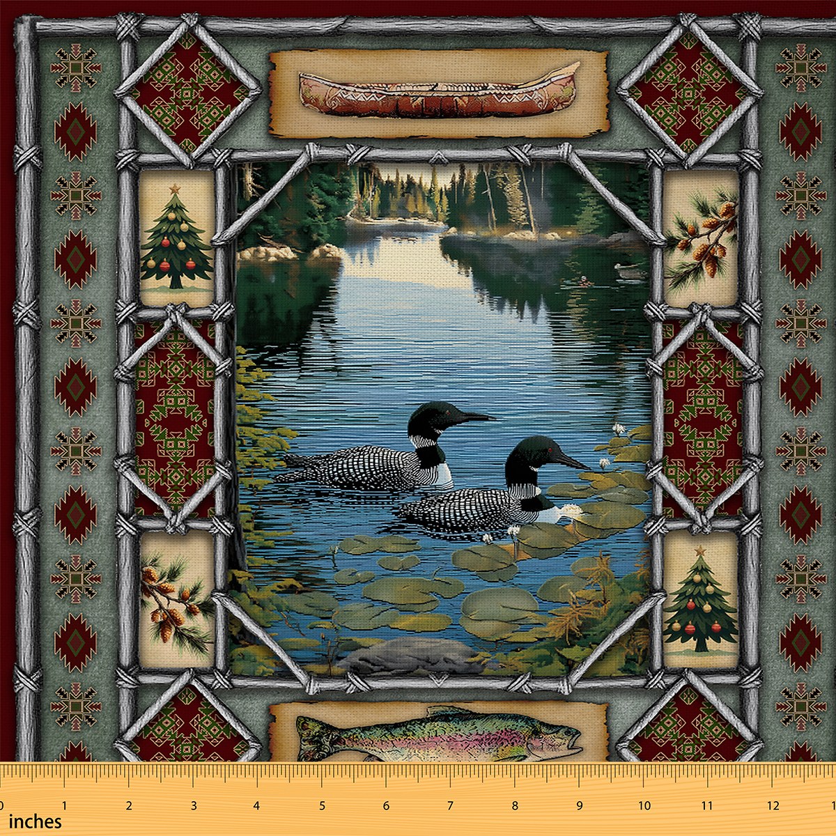 Castle Fairy Tribal Aztec Fabric by the Yard 5 Yard,Animal Mallard Duck ...