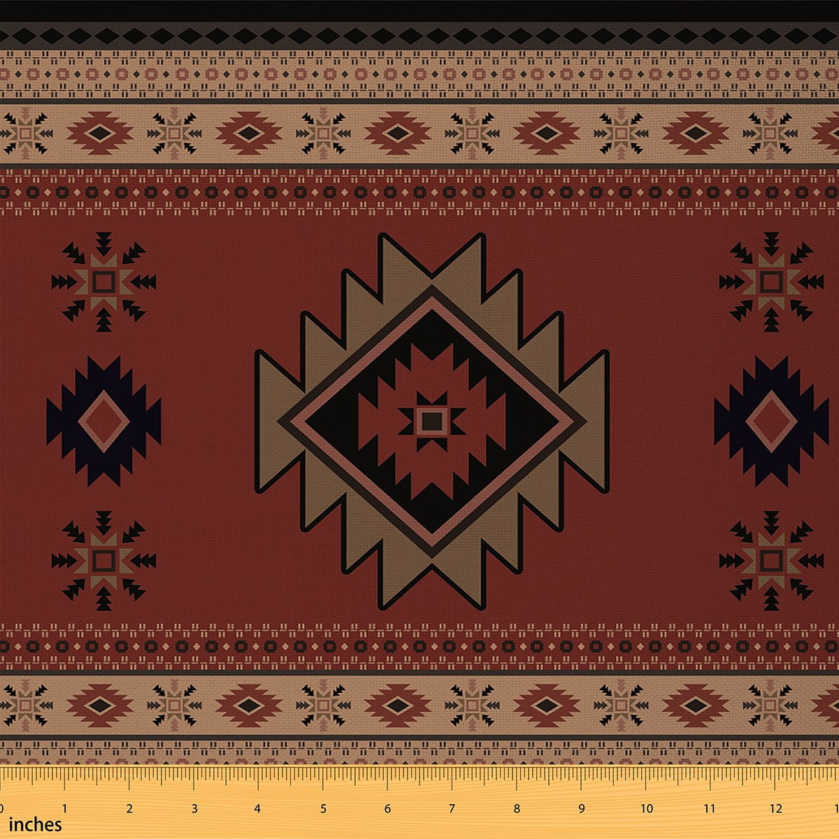 Castle Fairy Tribal Aztec Fabric by the Yard 5 Yard,Red Wheat Sewing ...