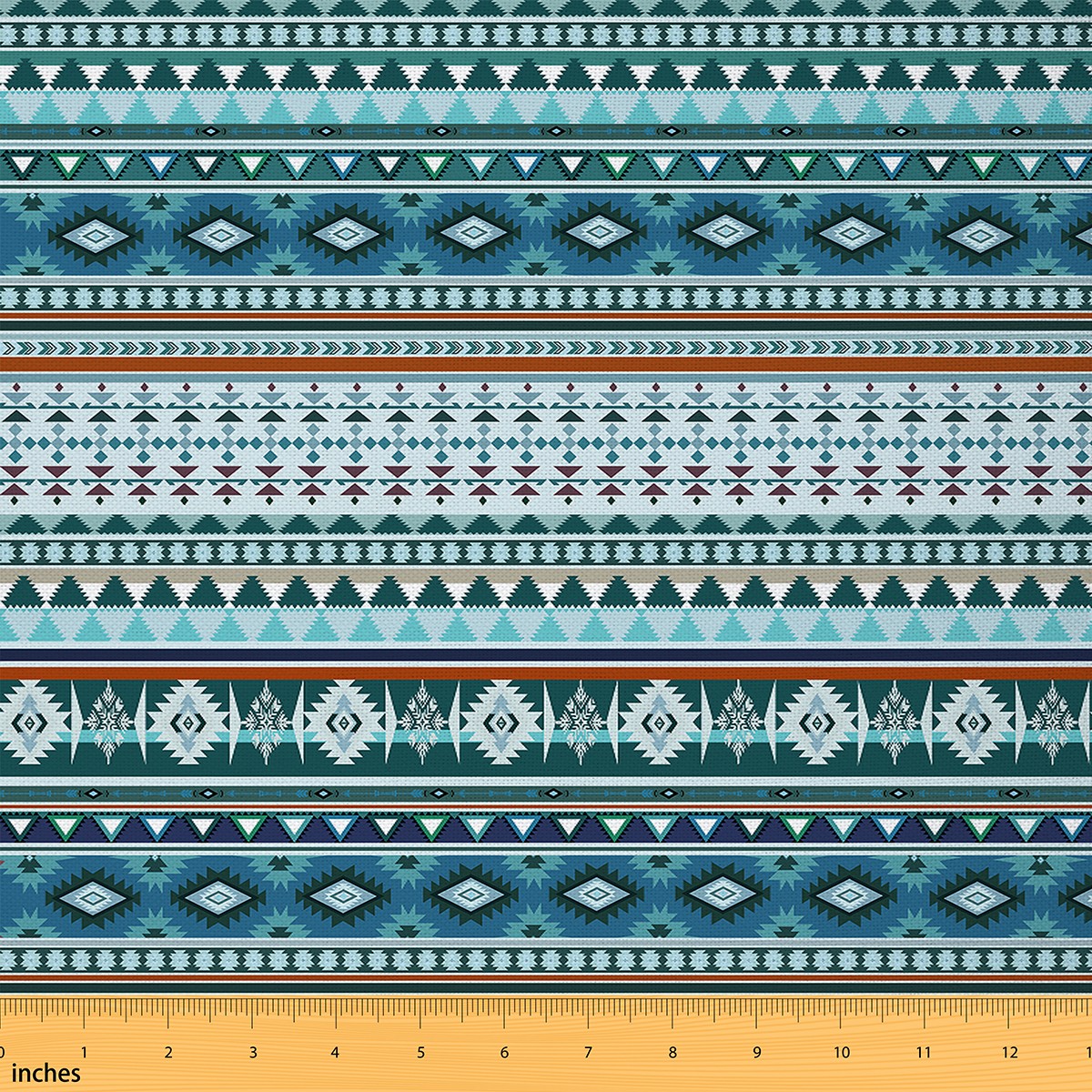 Castle Fairy Tribal Aztec Fabric by the Yard 5 Yard,Teal Blue Sewing ...