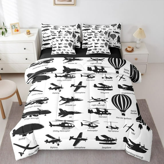 Castle Fairy Various Airplanes Bedding Comforter Set,Transportation ...