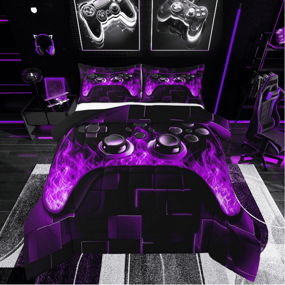 Castle Fairy Video Game 3-Piece Full Size Comforter Sets for Teens ...